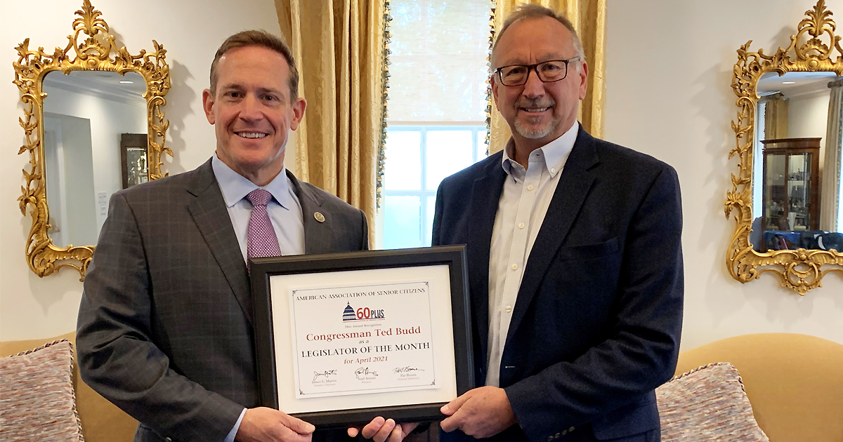 Budd Receives Legislator of the Month Award | 60 Plus Association